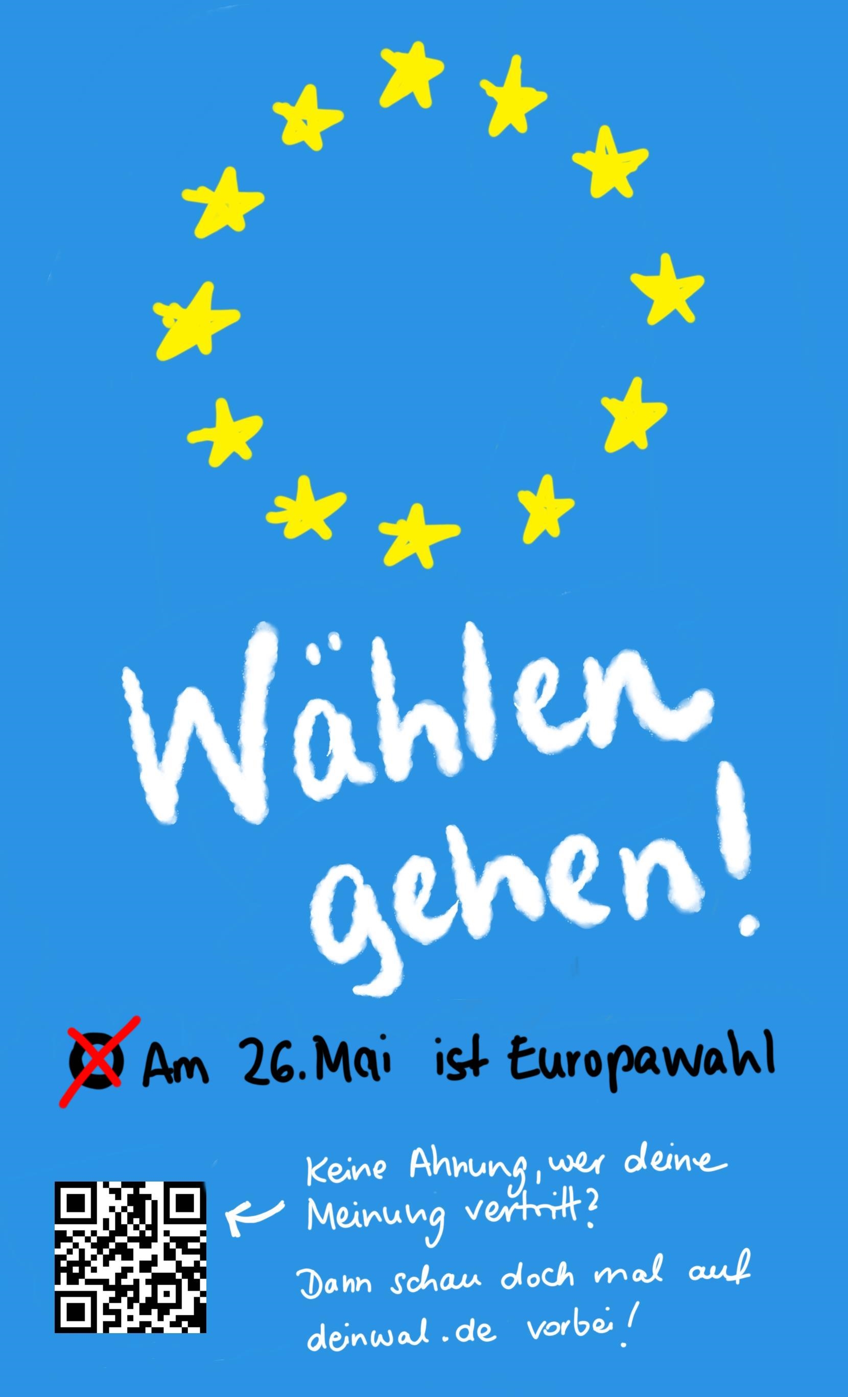 Plakat wählen gehen Europa 2019 – Heinrich-Hertz-Schule Karlsruhe